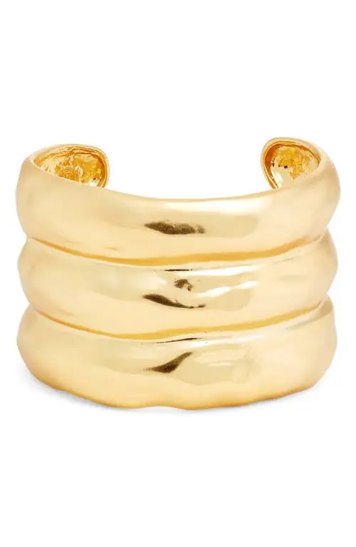 KARINE SULTAN Bubble 3-row Cuff Bracelet - Gold