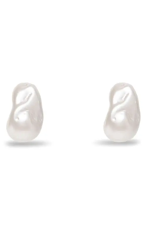 Lele Sadoughi Worth Ave Button Faux Stud Earrings - Pearl