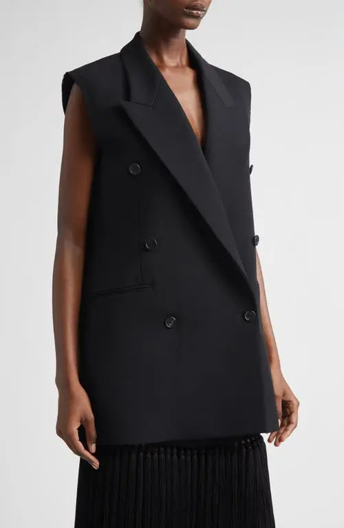 Michael Kors Frayed Double-breasted Wool Gabardine Vest