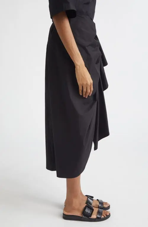 Michael Kors Ruched Cotton Poplin Pareo Skirt