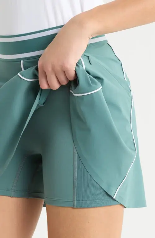 Greyson Flared Miniskirt With Built-in Shorts - Marsh