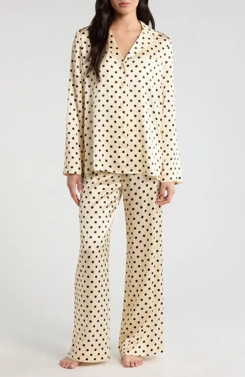REFORMATION Ella Print Silk Pajamas - Sugar Dot
