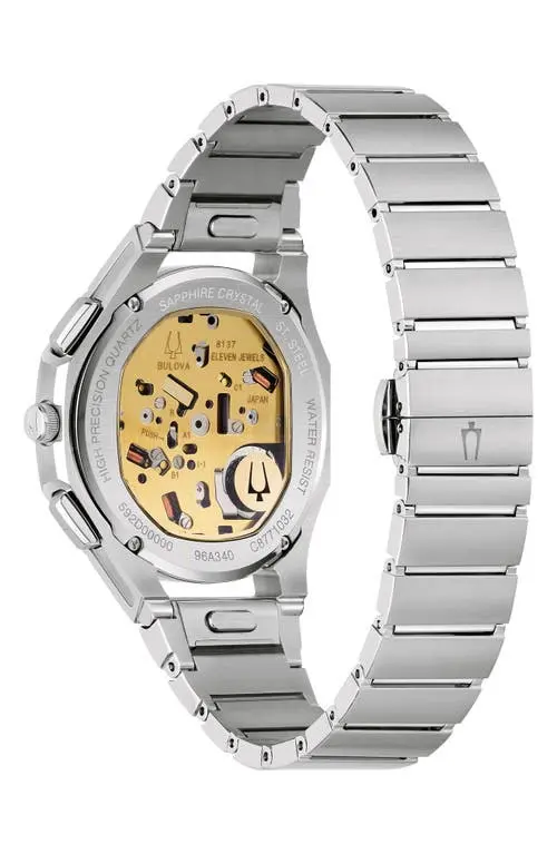 Bulova Curv Progressive Chronograph Bracelet Watch Set - Silver-tone