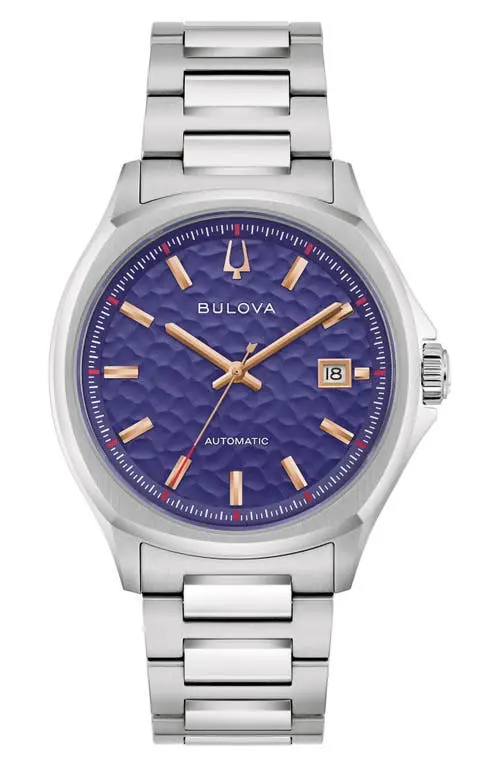 Bulova Tony Bennett Nyc Automatic Bracelet Watch - Purple/silverone