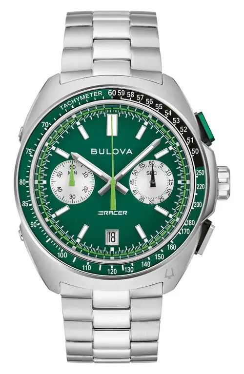 Bulova Racer Chronograph Bracelet Watch - Silverone