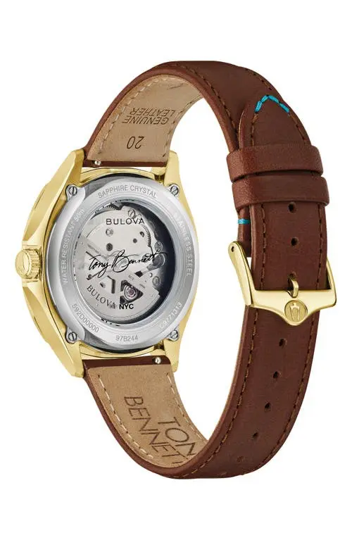 Bulova Automatic Leather Strap Watch