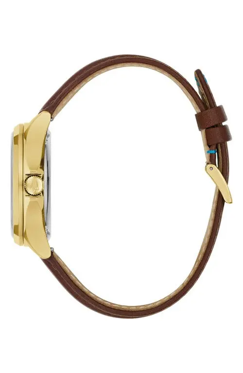 Bulova Automatic Leather Strap Watch