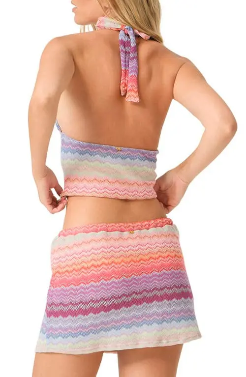 PQ SWIM Sienna Metallic Halter Crop Cover-up Top