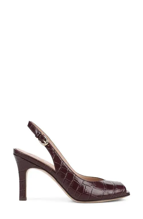 27 EDIT NATURALIZER Alexa Peep Toe Slingback Pumps - Smokey Sangria Leather