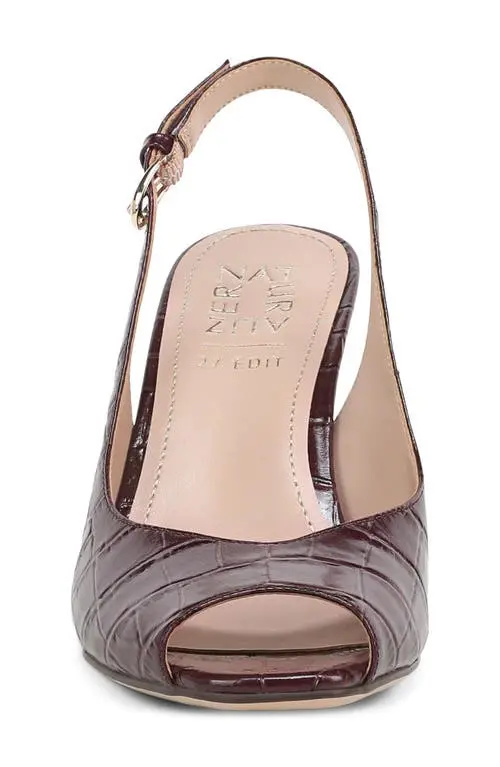 27 EDIT NATURALIZER Alexa Peep Toe Slingback Pumps - Smokey Sangria Leather