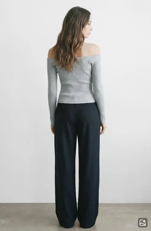 Mango Straight Leg Tie Detail Pants
