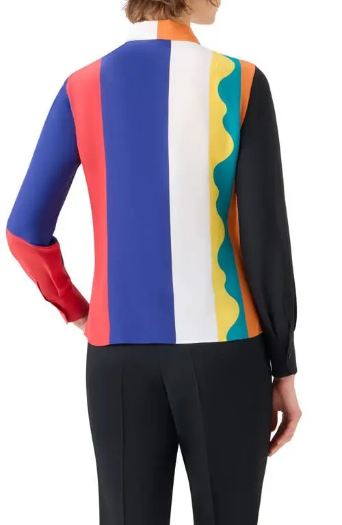 Akris Paravent Print Silk Shirt