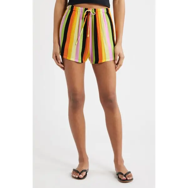 Rip Curl Striped Drawstring Shorts - Orange Multi