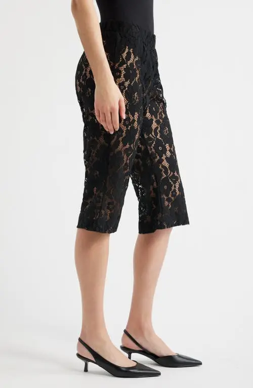 HIGH HEEL JUNGLE Isla Lace Capri Pants - Black