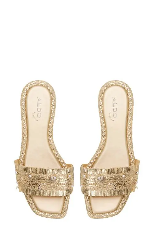 Aldo Aurana Embellished Slide Sandal - Gold