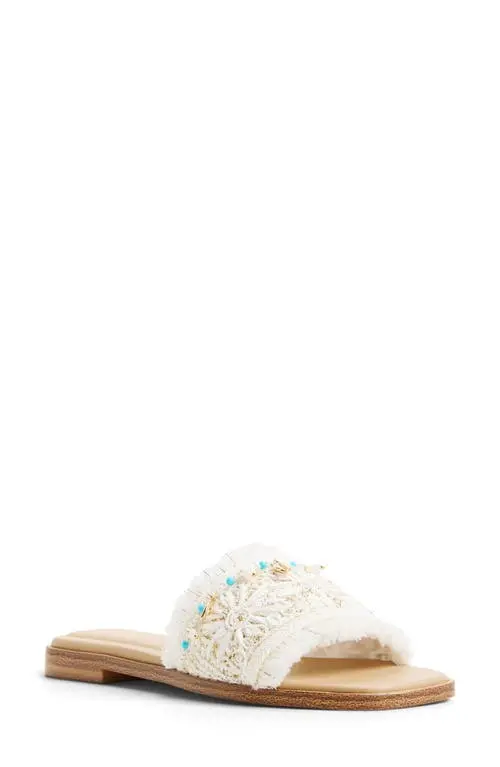 Aldo Aurana Embellished Slide Sandal - White/bone