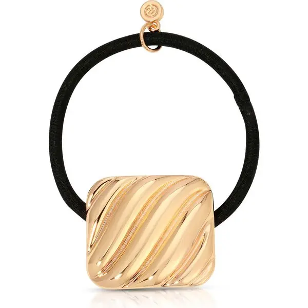 Ettika Ridged Bar Ponytail Holder - Gold