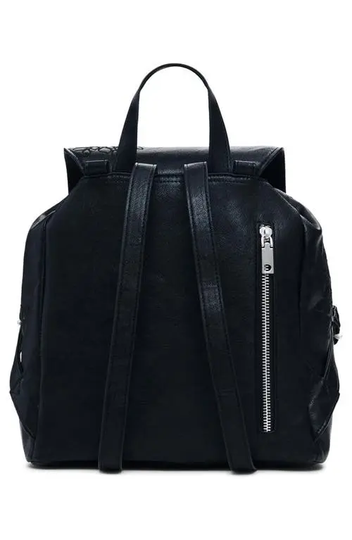 Desigual Mini Floral Embossed Convertible Backpack - Black