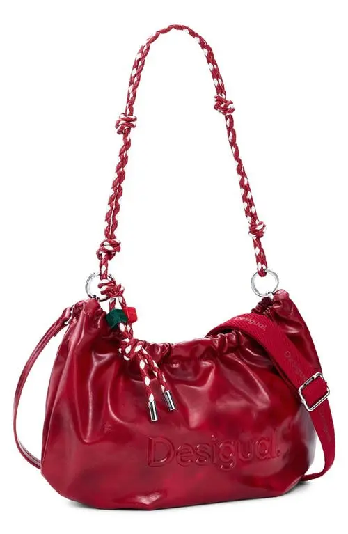 Desigual Logo Embossed Shoulder Bag With Card Holder
