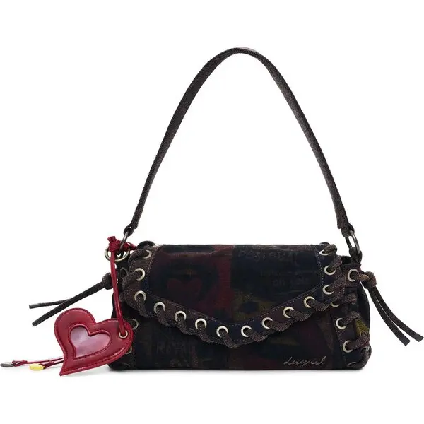 Desigual Graffiti Lips Denim Crossbody Bag