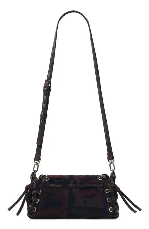Desigual Graffiti Lips Denim Crossbody Bag