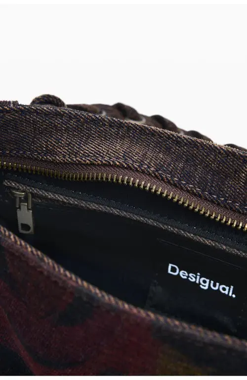 Desigual Graffiti Lips Denim Crossbody Bag