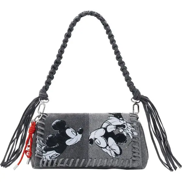 Desigual Mickey & Minnie Denim Crossbody Bag - Dark Grey