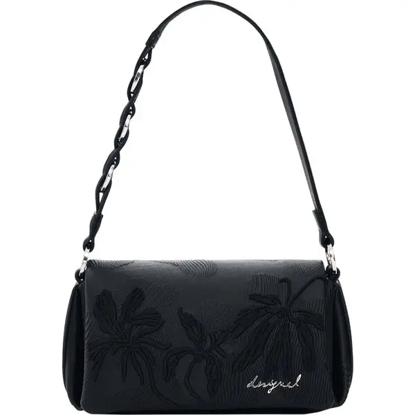 Desigual Floral Embossed Faux Leather Crossbody Bag