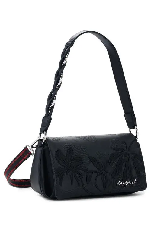 Desigual Floral Embossed Faux Leather Crossbody Bag