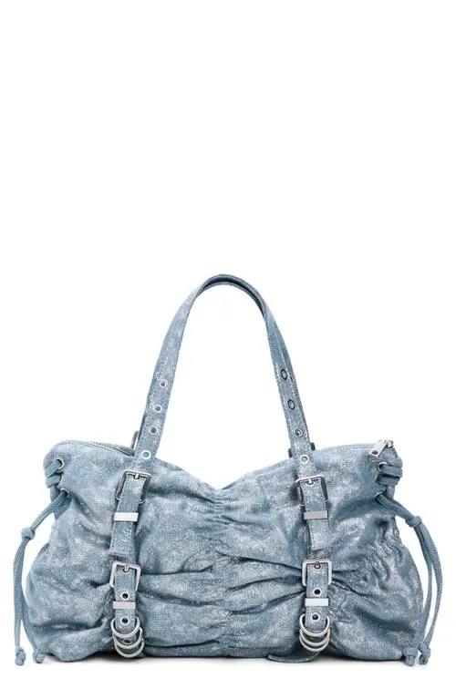 Desigual Ruched Denim Shoulder Bag - Blue