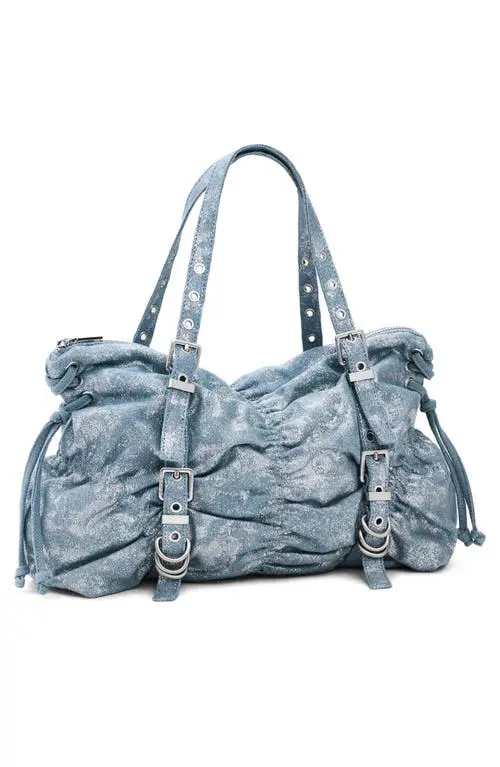 Desigual Ruched Denim Shoulder Bag - Blue