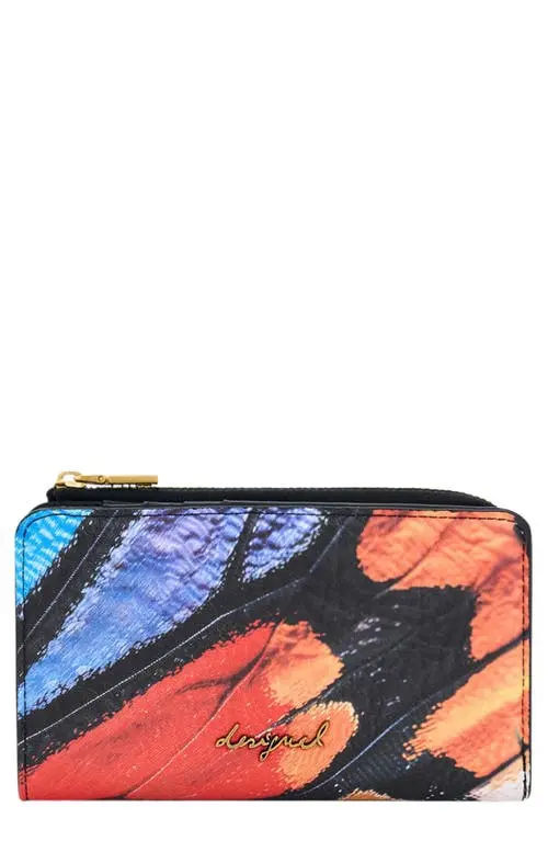 Desigual Feather Print Medium Wallet - Multi