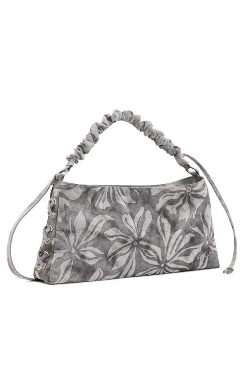 Desigual Floral Shoulder Bag With Ruched Strap