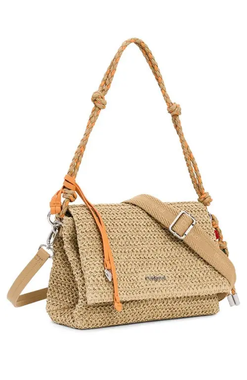 Desigual Raffia Crossbody Bag - Dark Beige