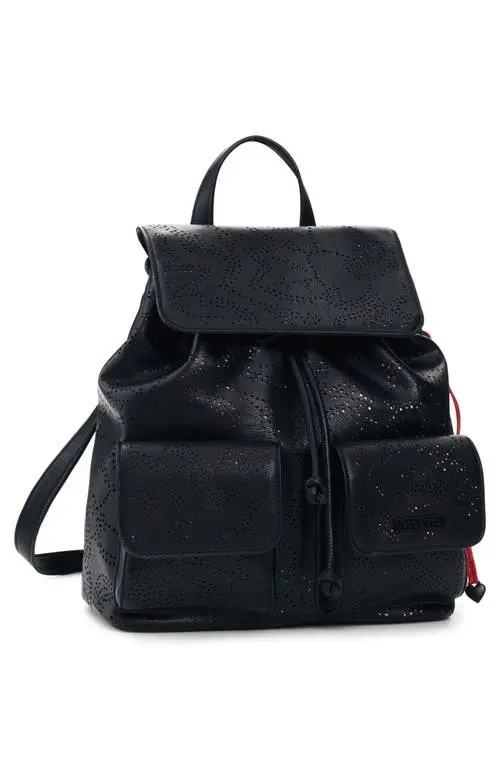 Desigual Mini Perforated Convertible Backpack - Black