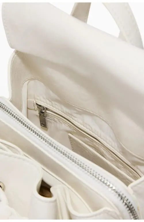Desigual Mini Logo Embossed Convertible Backpack - Medium Beige