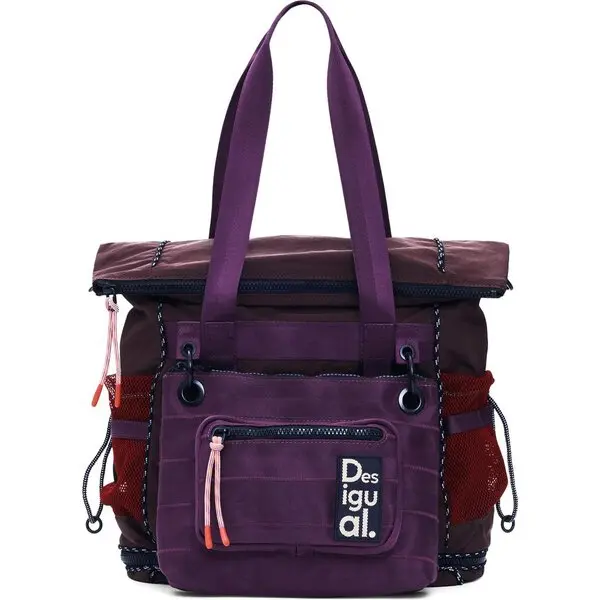 Desigual Large Voyager Nylon Backpack - Burgundy