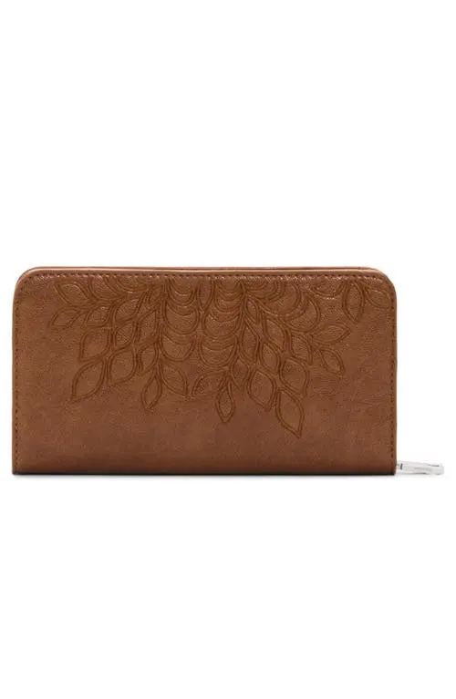 Desigual Medium Embroidered Long Faux Leather Wallet