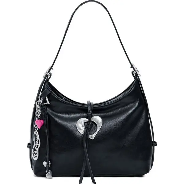 Desigual Heart Charm Faux Leather Shoulder Bag