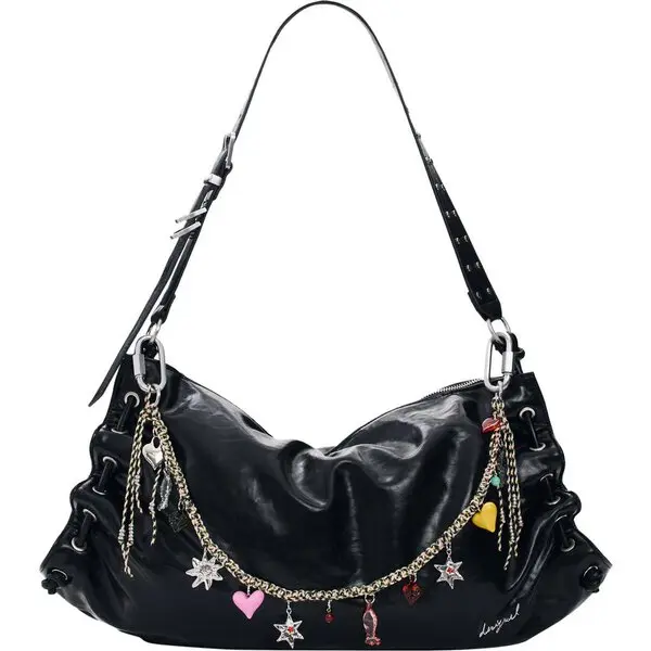 Desigual Charm Strap Faux Leather Shoulder Bag