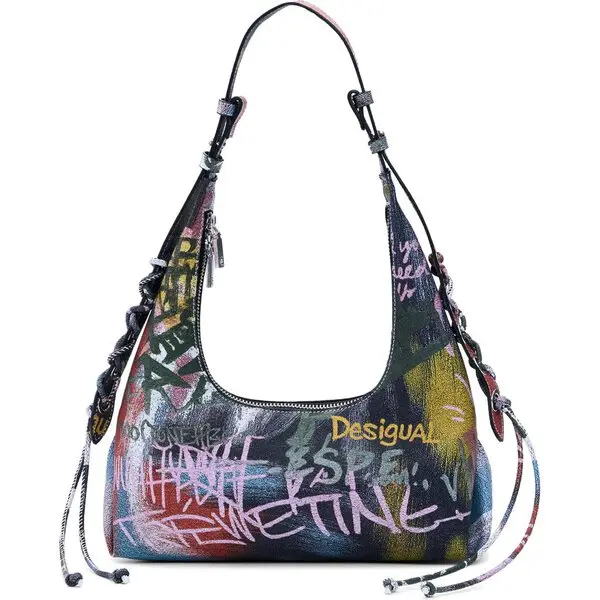 Desigual Graffiti Logo Shoulder Bag - Multi