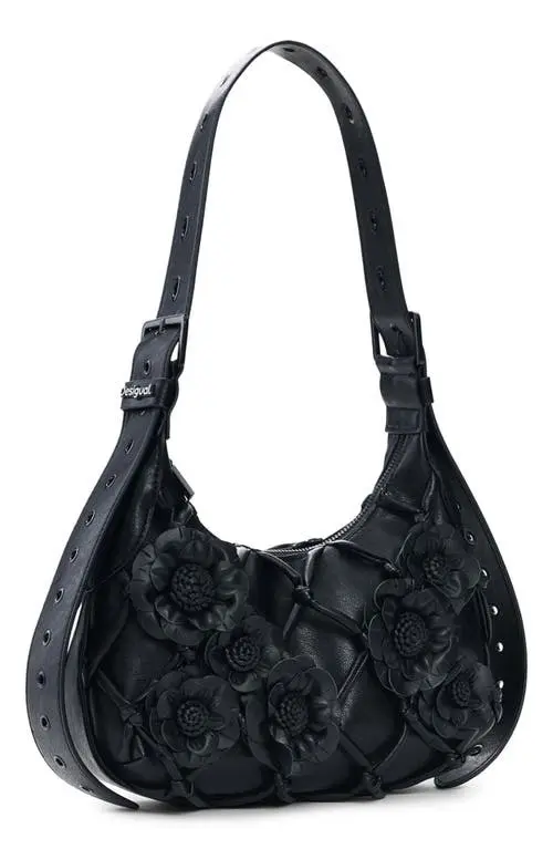 Desigual Floral Faux Leather Shoulder Bag