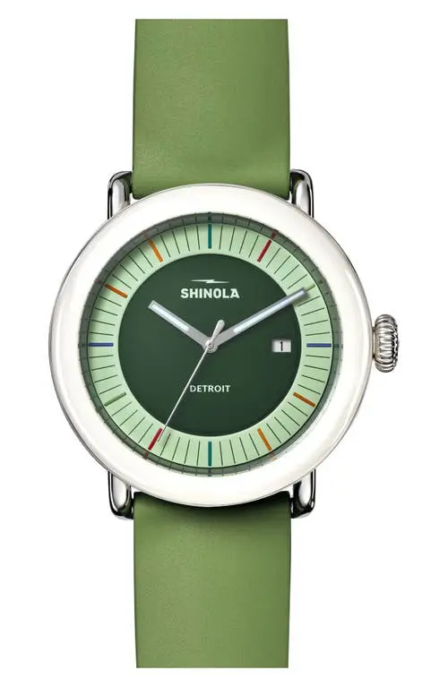 Shinola Detrola Rubber Strap Watch - Deep Olive