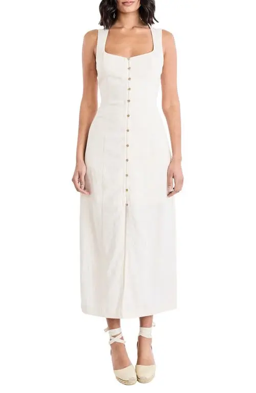 THE GOOD JOURNEY Sleeveless Linen Blend Maxi Dress - Birch