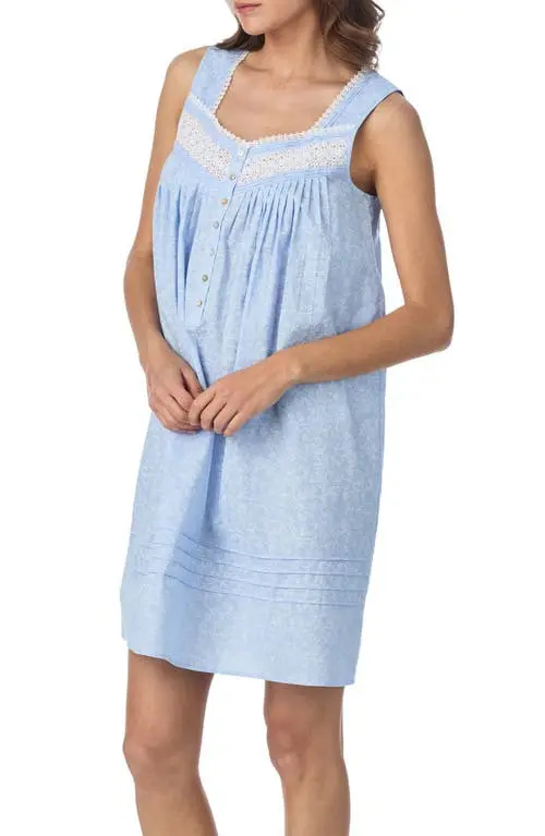 Eileen West Sleeveless Short Cotton Lawn Nightgown