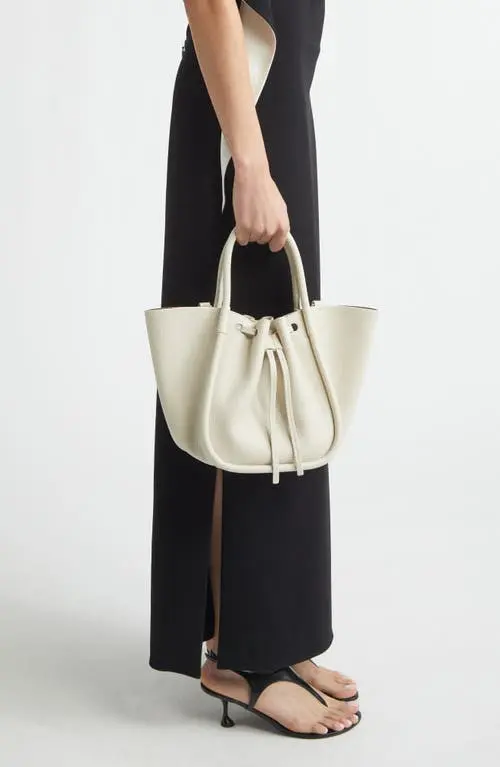 Proenza Schouler Small Ruched Leather Tote - Ecru