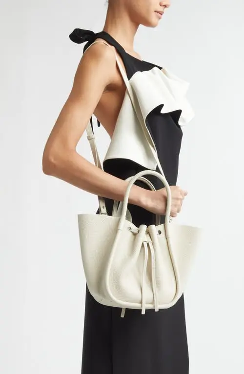 Proenza Schouler Small Ruched Leather Tote - Ecru
