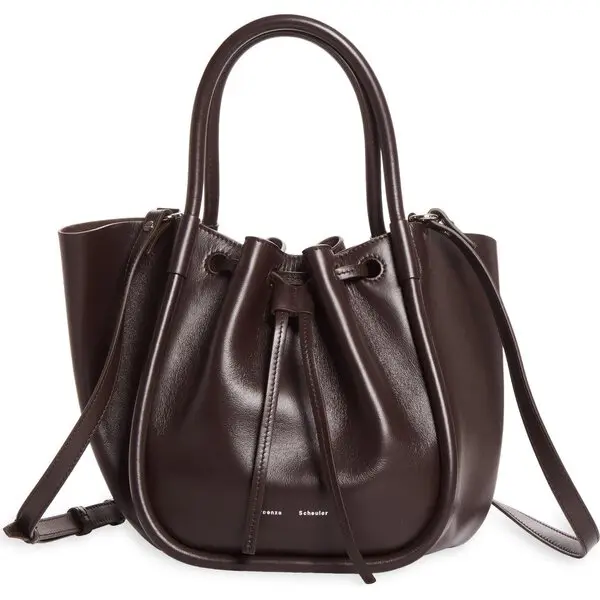 Proenza Schouler Small Ruched Leather Tote - Espresso