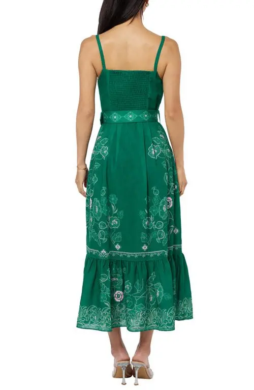 CIEBON Esme Floral Print Sleeveless Midi Dress