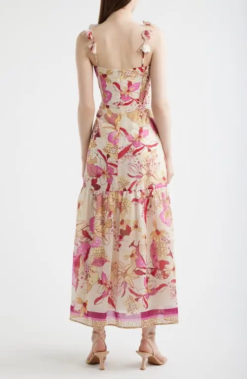 CIEBON Anisha Tie Strap Floral Maxi Dress